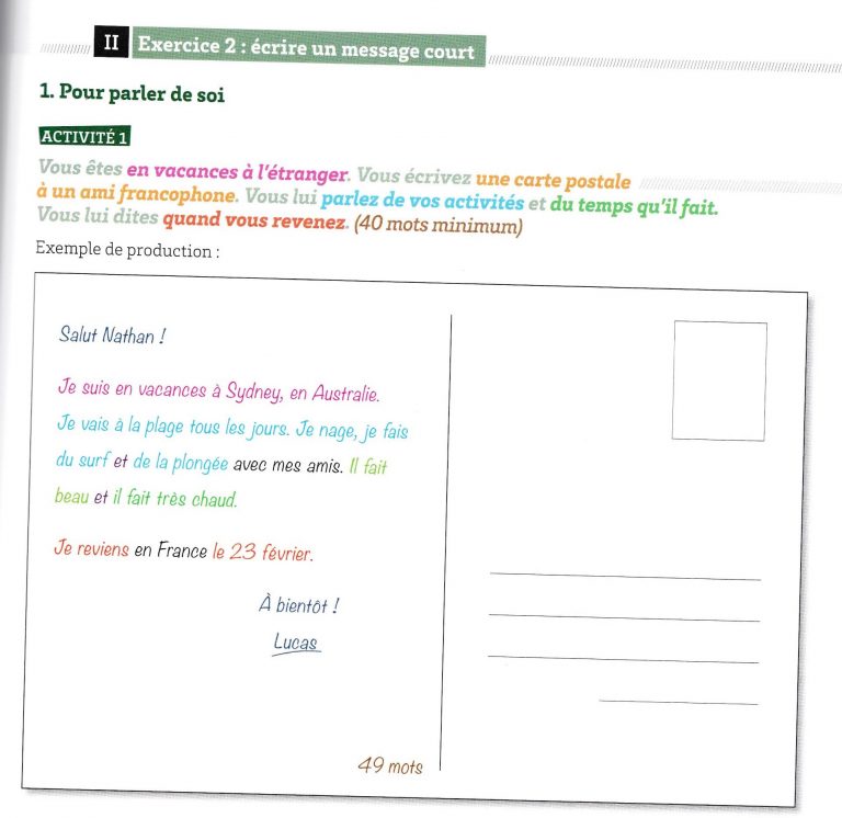 15 mars 2021 : expression écrite-DELF A1 – Apprendre le français par l'art