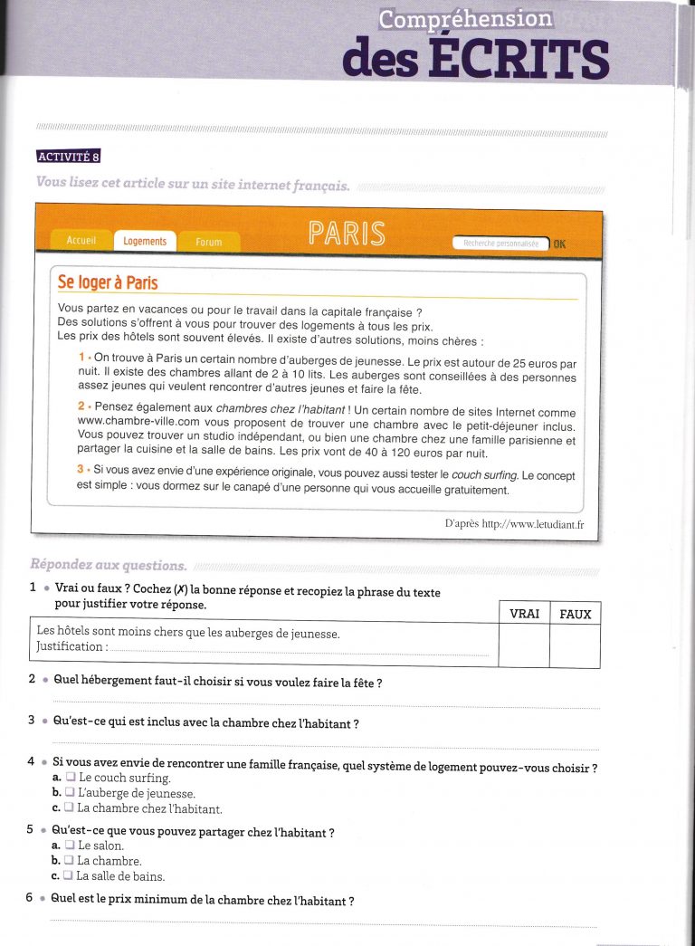Exercices (grammaire/compréhension orale/compréhension écrite ...